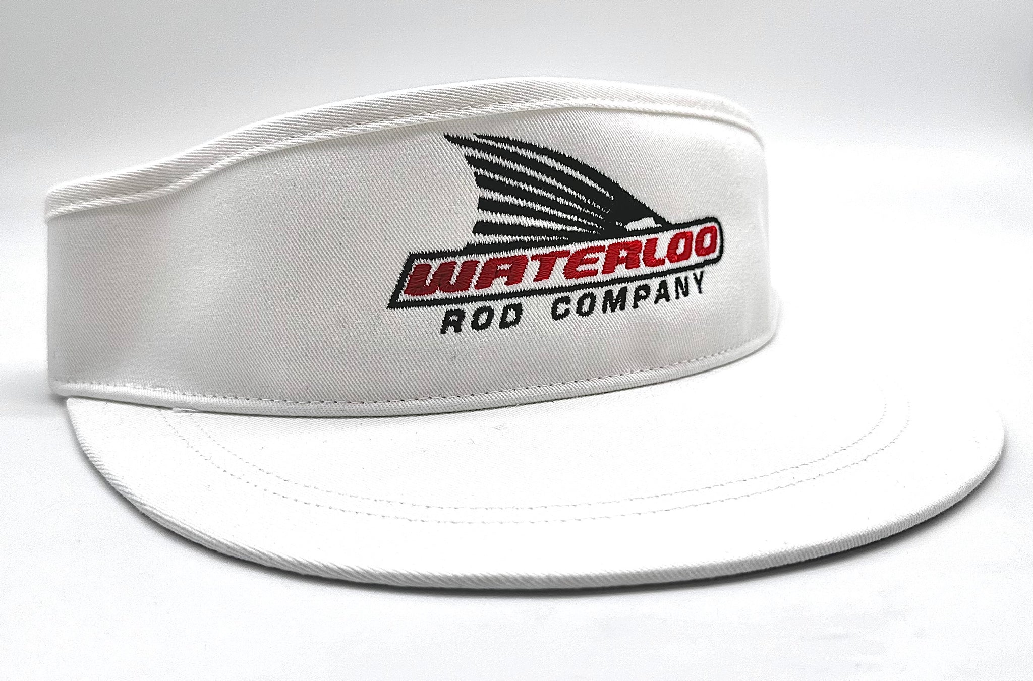 Waterloo White Classic Golf Visor - Tails Up Logo – Waterloo Rods